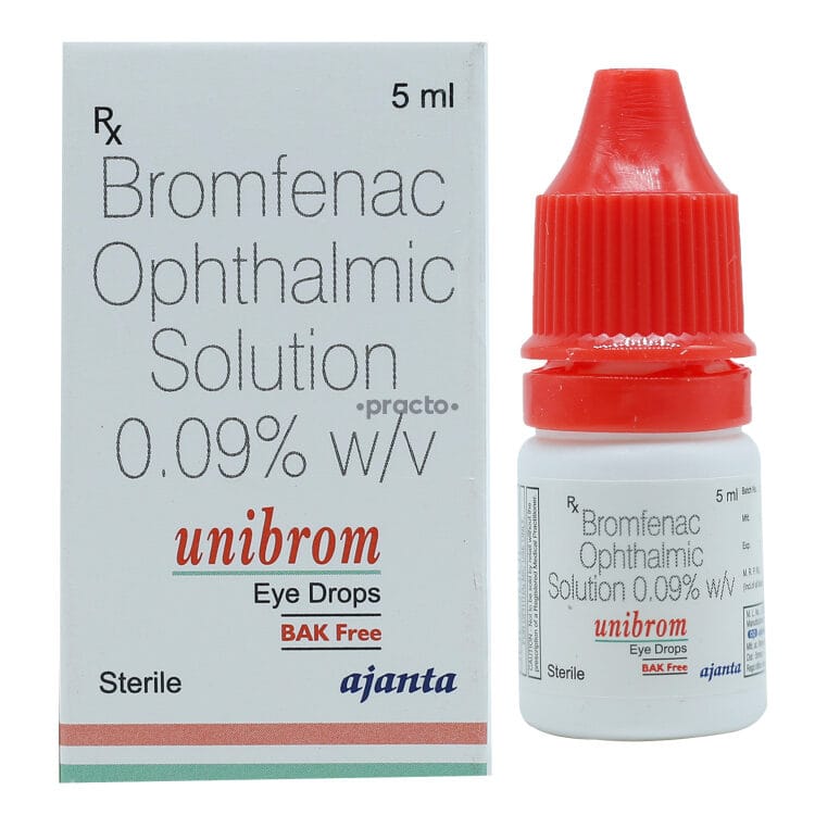 Buy Unibrom Eye Drops for Post-Cataract Surgery Pain Relief | MedsBase